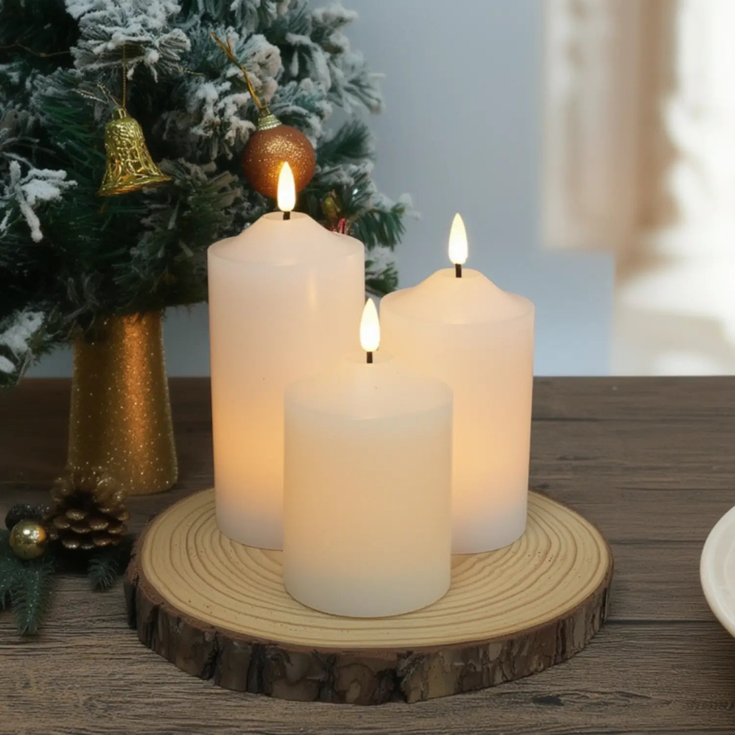 Flameless Wax Dome Top Pillar Candles With Remote | GlowWarmy LED Pillars