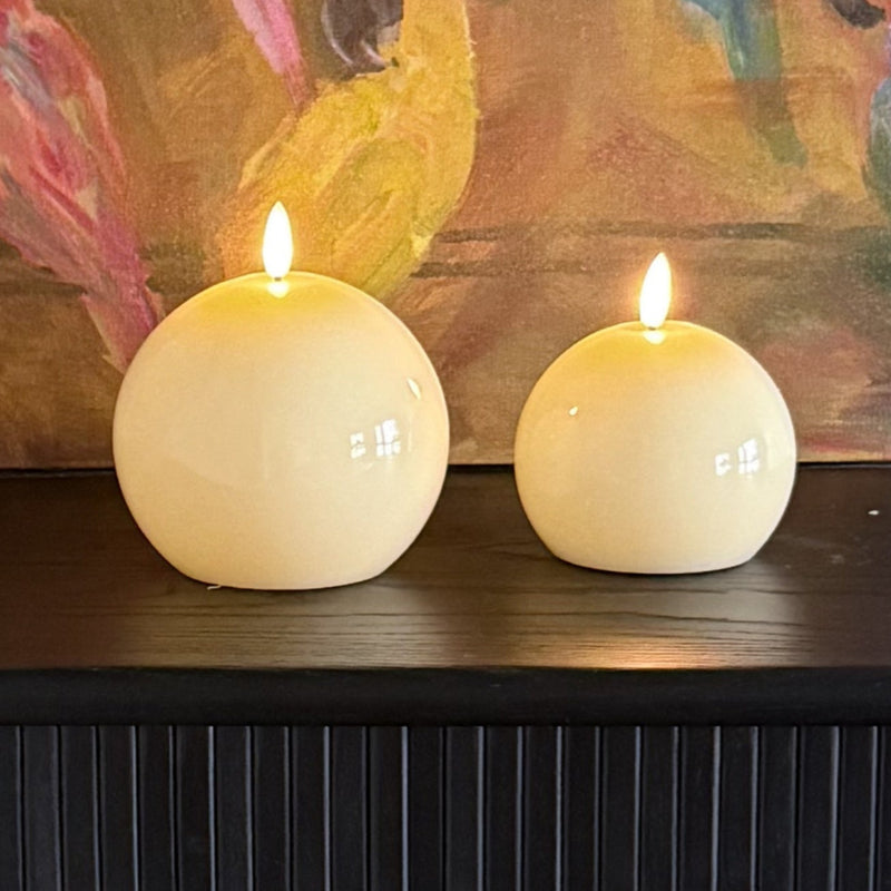 Flameless Wax Ball Candles Set of 2 – Battery Operated with Remote ...